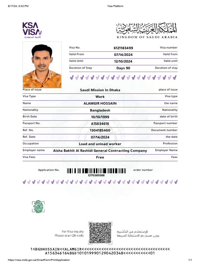 Saudi Visa | PDF
