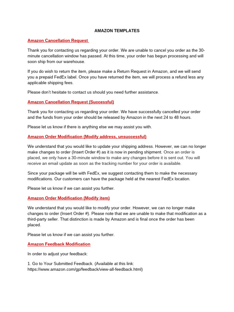 Amazon Templates 2019 | PDF