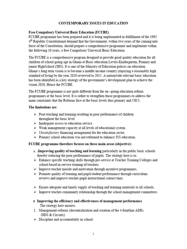 Contemporary Issues in Education | PDF