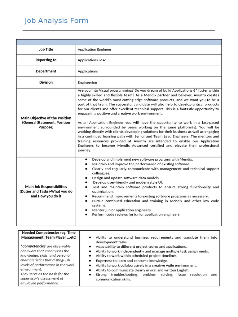 Application Engineer Role Overview | PDF | Software | Business