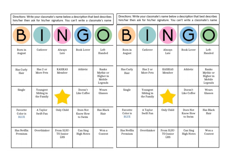 Human Bingo | PDF