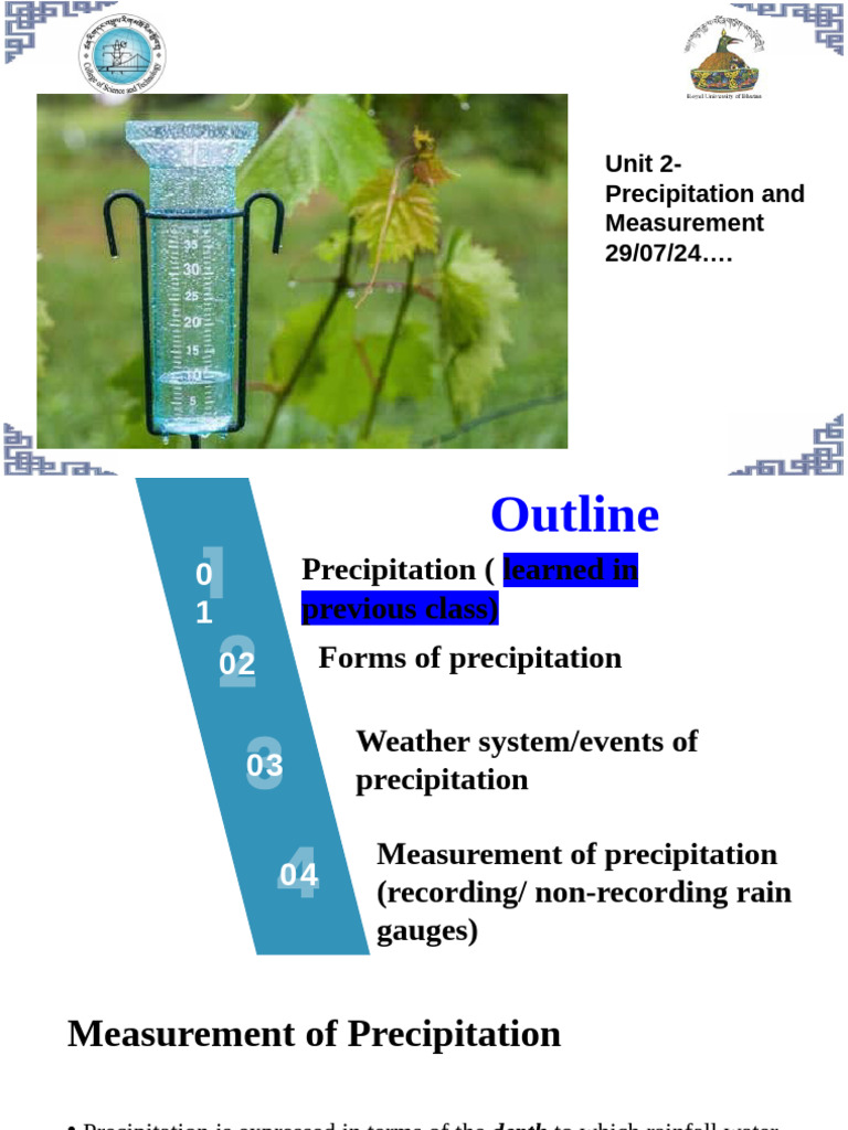 Precipitation Measurement Guide | PDF | Rain | Science & Mathematics