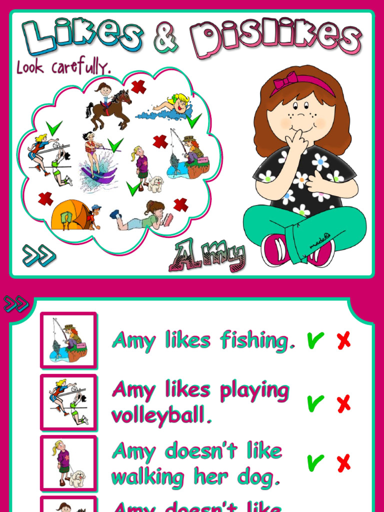 Likes Dislikes Fun Activities Games Games Grammar Drills - 45327 | PDF