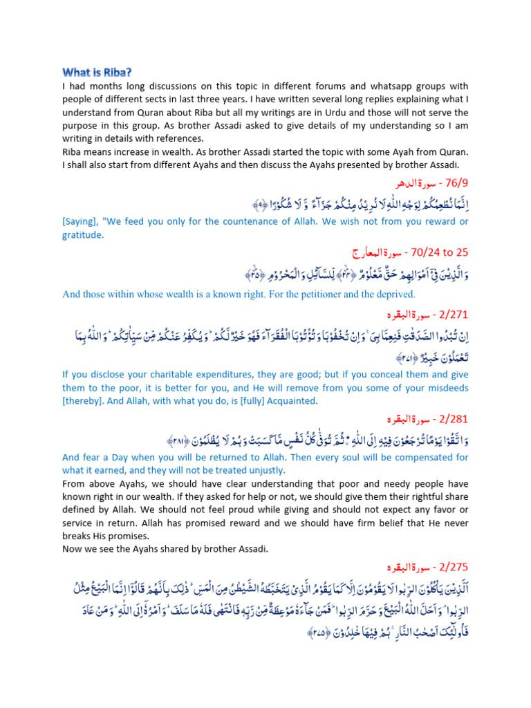 Explaining Riba From Quran in English | PDF | Usury | Religious Belief ...