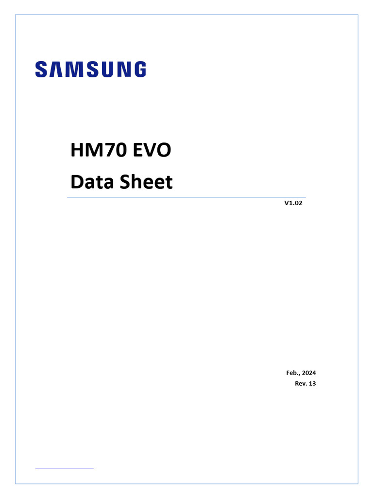 1-2. Datasheet - HM70 EVO - V1.02 | PDF
