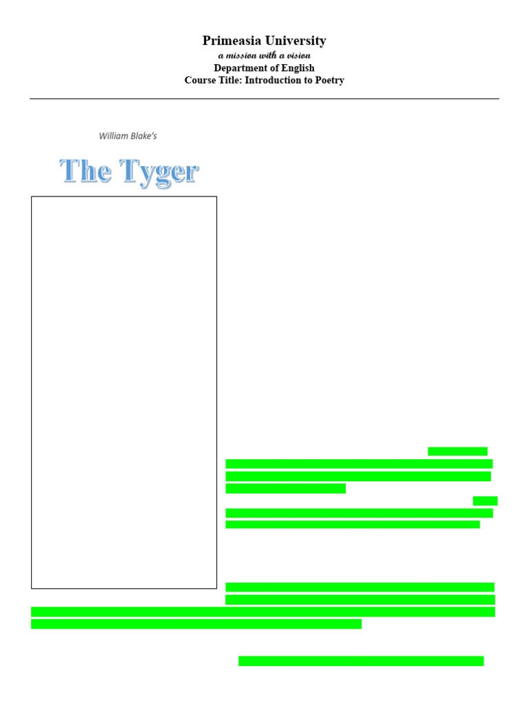 The Tyger | PDF