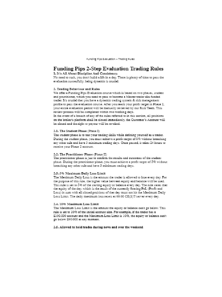Funding Pips Rules | PDF