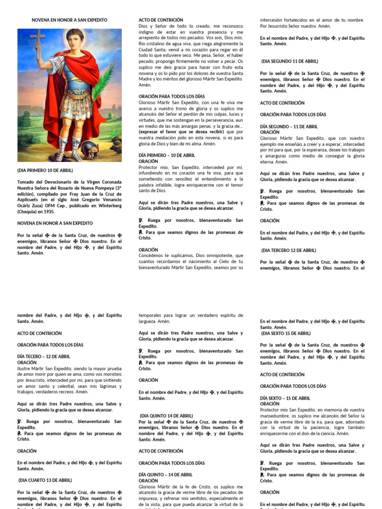 Novena en Honor A San Expedito | PDF