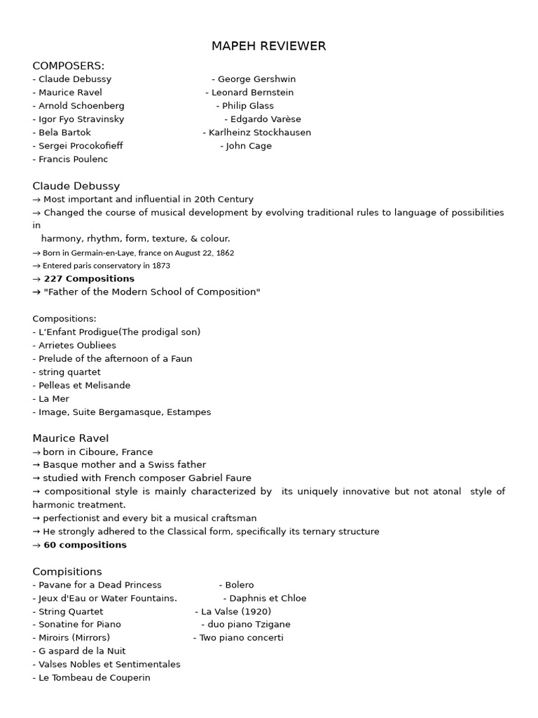 Mapeh Reviewer | PDF