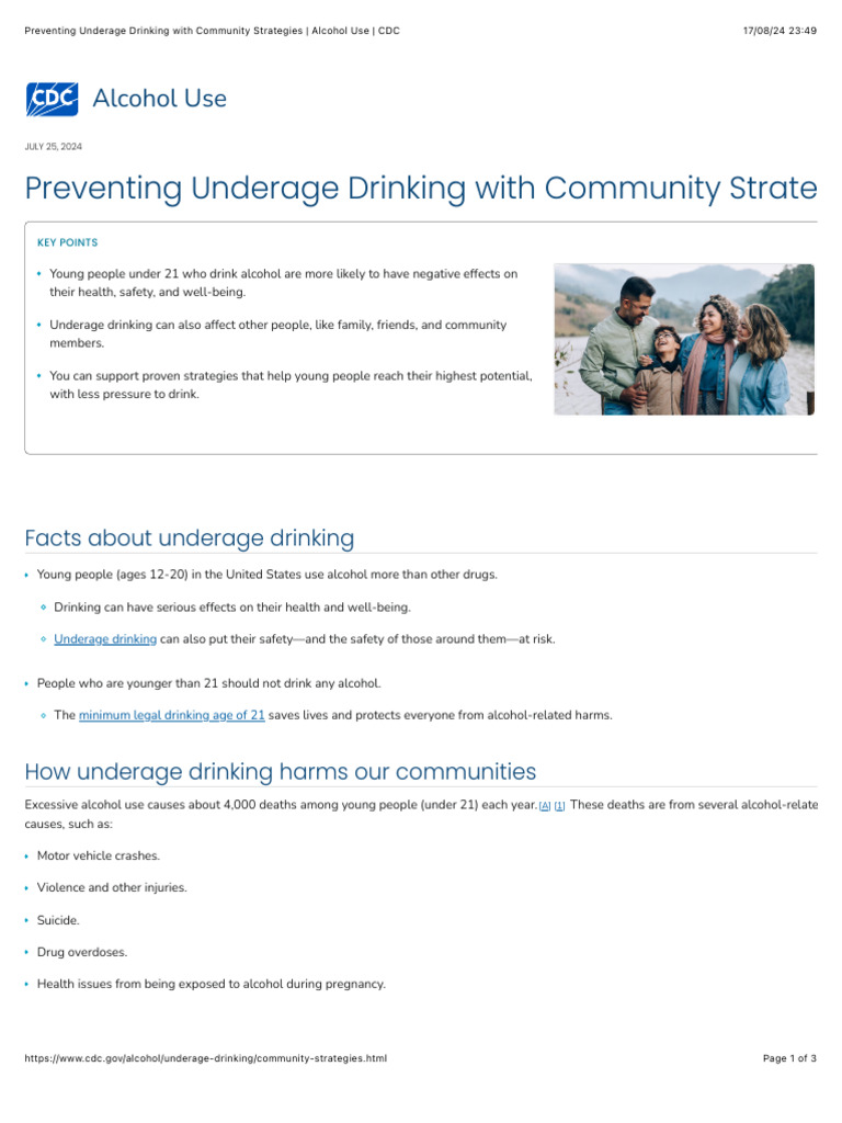 Preventing Underage Drinking with Community Strategies | Alcohol Use ...