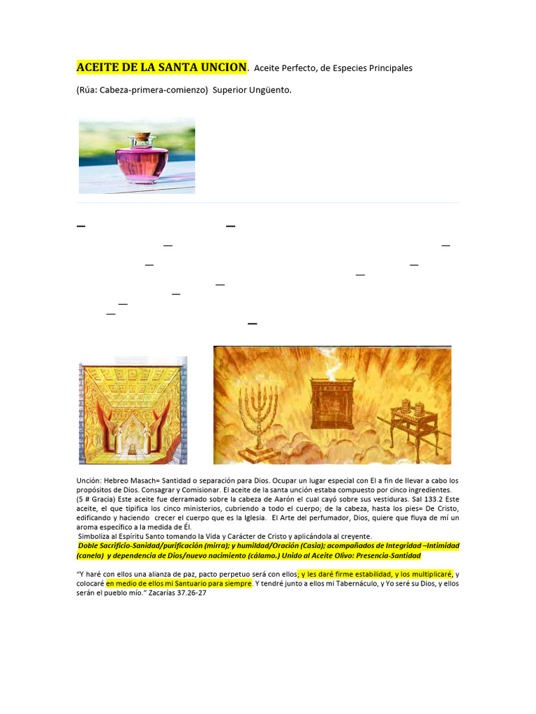 ACEITE DE LA SANTA UNCION Aceite | PDF