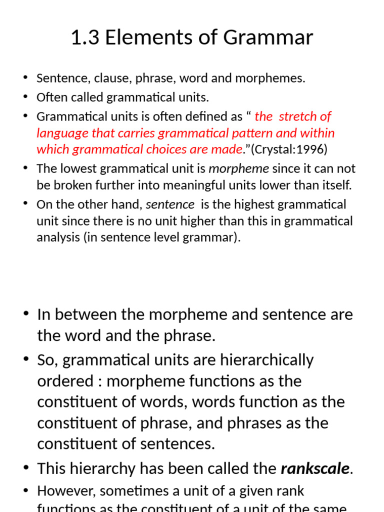 Elements of Grammar | PDF