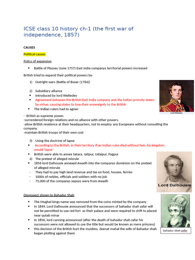 ICSE Class 10 History ch-1 | PDF