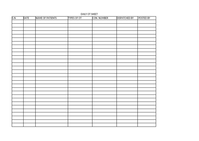 Daily Ot Sheet | PDF