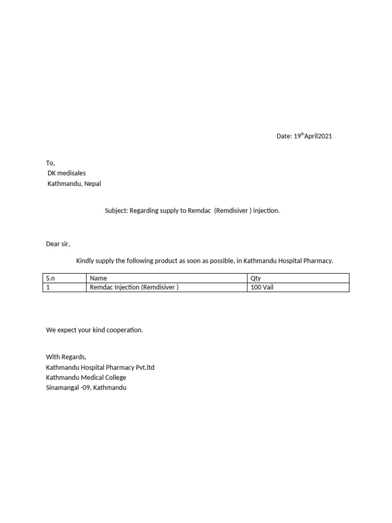 Supply Orders for Remdac and Buscorest | PDF | Kathmandu | Universities ...