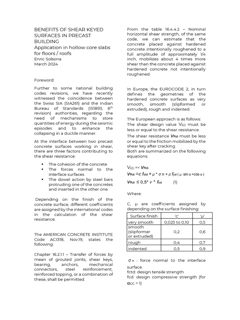 Shear Keyed Concrete Slabs For Floors | PDF | Concrete | Computers