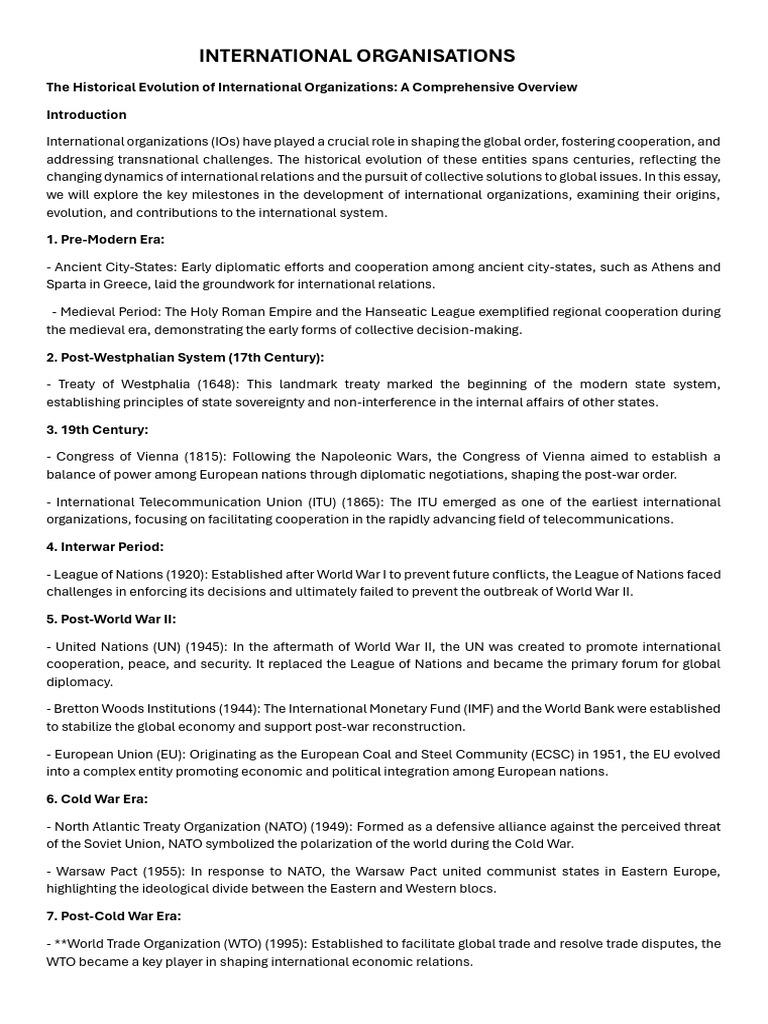 International Organisations | PDF