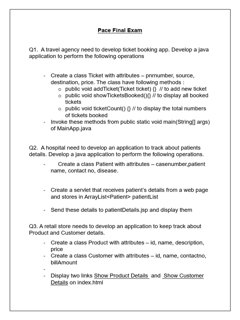 Pace Final Exam | PDF