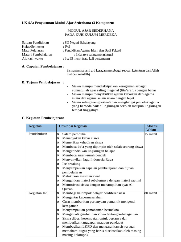 LK 6 Membuat Modul Ajar | PDF