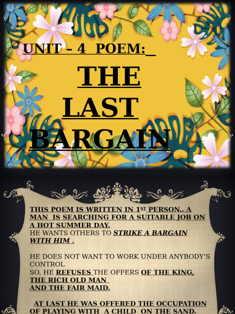 The Last Bargain PPT 1 | PDF