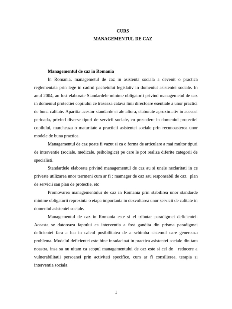 Curs. Management de Caz | PDF