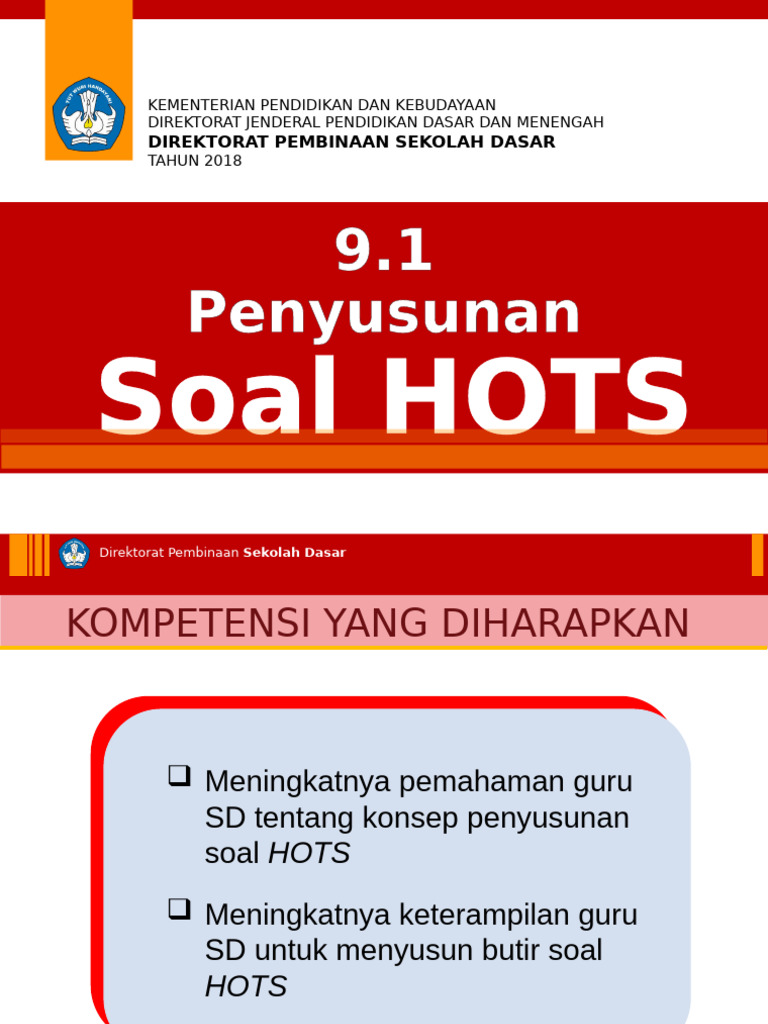 06 PPT - 9.1 PPT Penyusunan Soal HOTS | PDF