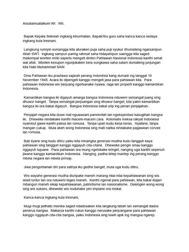 Pidato Bhs Jawa 1 | PDF