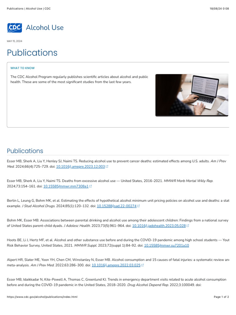 Publications - Alcohol Use - CDC | PDF