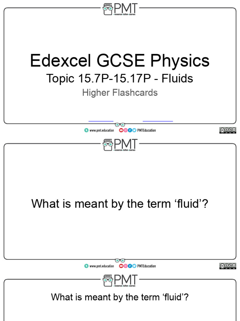 Flashcards - Topic 15 Fluids - Edexcel Physics GCSE | PDF