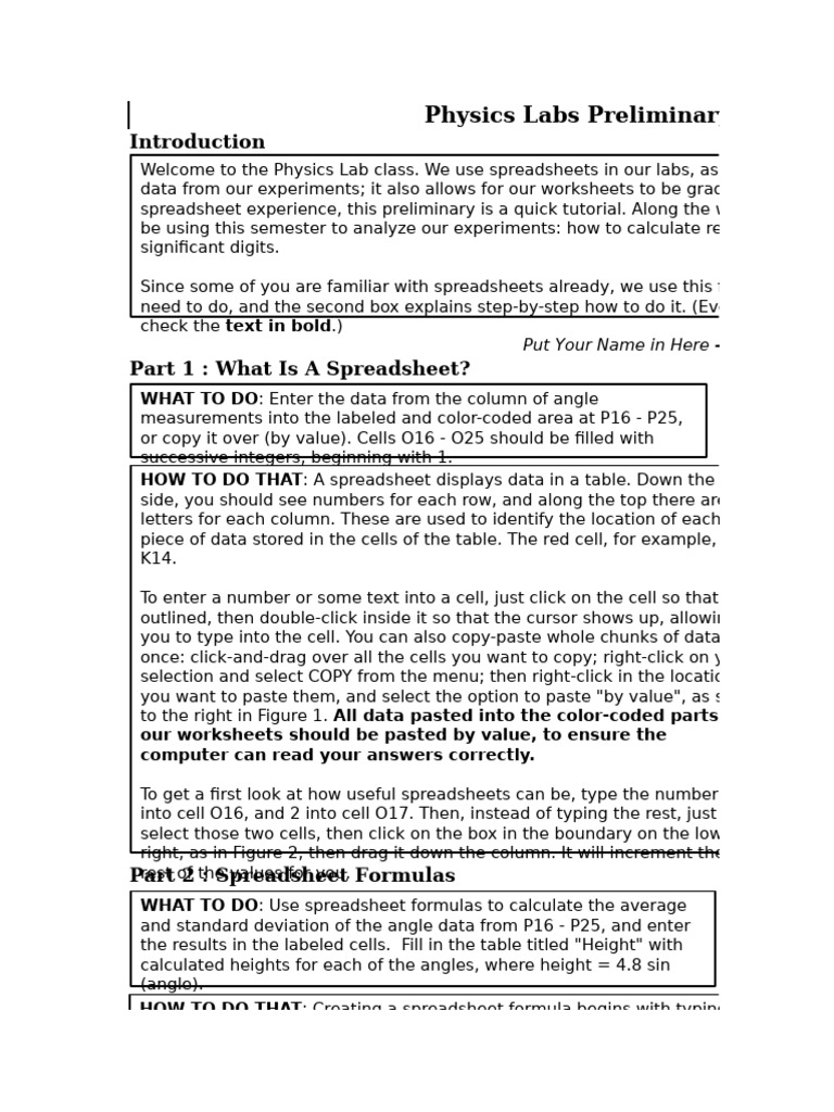 Physics Lab Preliminary | PDF