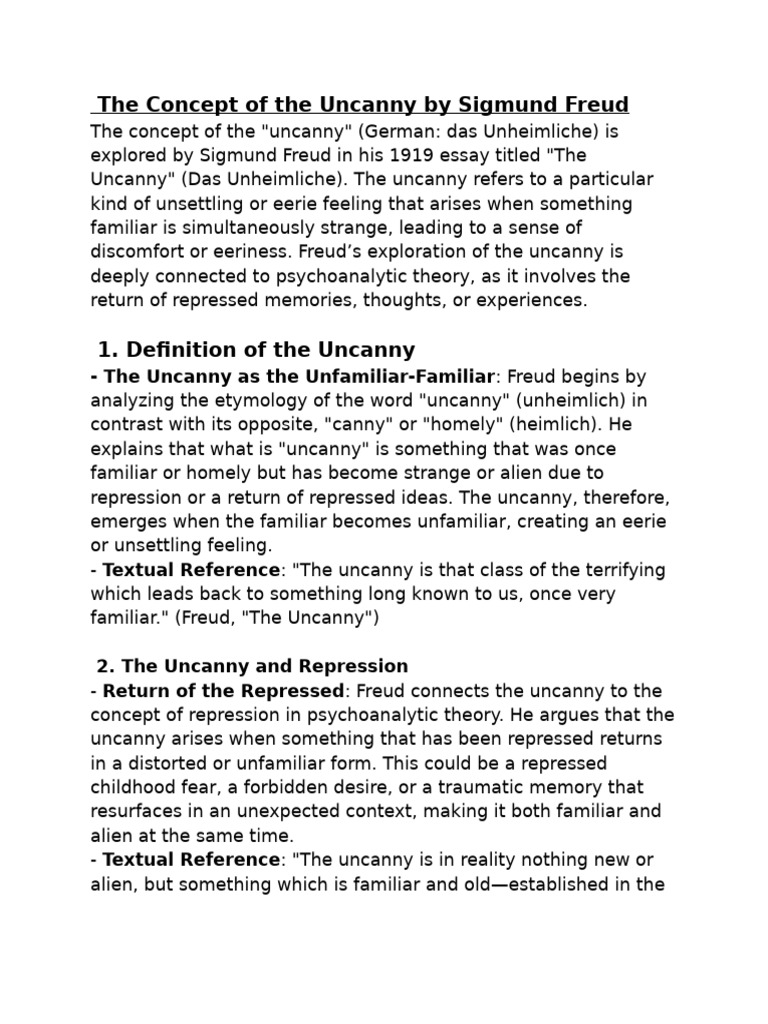 The Concept of Uncanny by Freud | PDF
