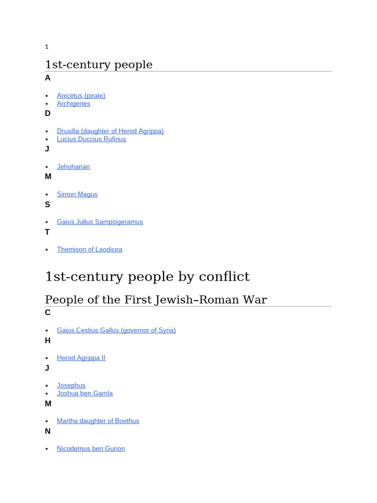 1st-Century People by Conflict | PDF