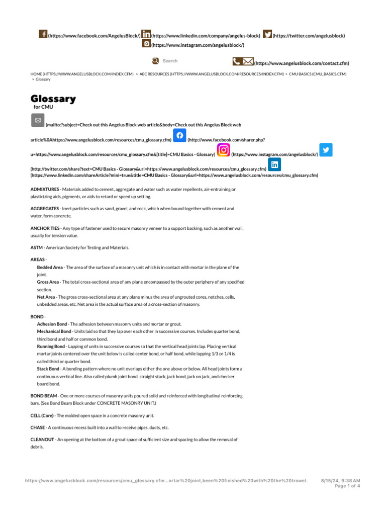 CMU Basics - Glossary | PDF