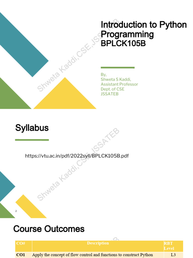 Pyhton Module 1 SK | PDF