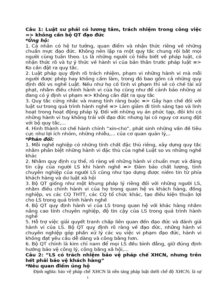 Luật Sư: Đạo Đức và Trách Nhiệm | PDF | Vietnam | Social Science