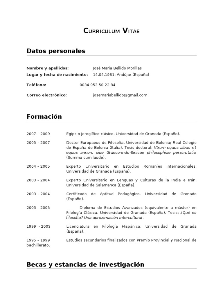 Curriculum Vitae en Español | PDF | Alemania | Política mundial