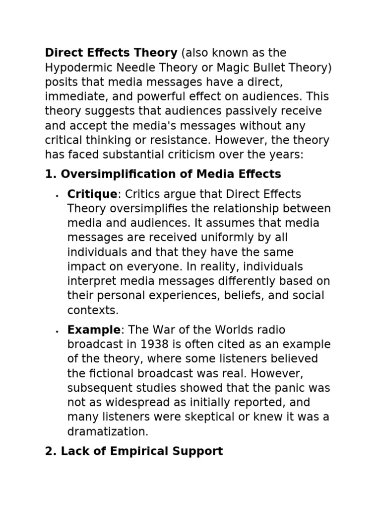 Direct Effects Theory | PDF