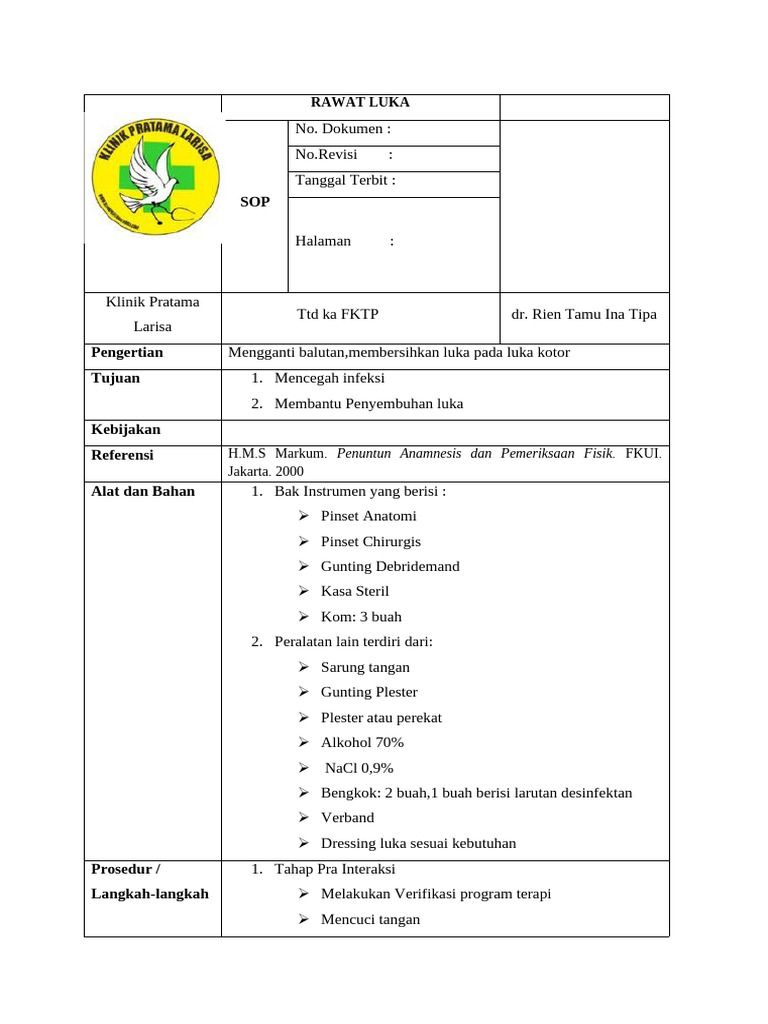 Sop Rawat Luka | PDF