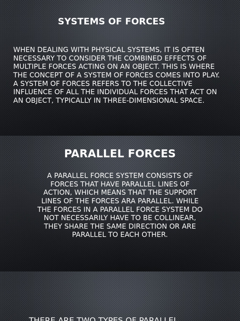 System of Parallel Forces | PDF | Force | Teaching Methods & Materials