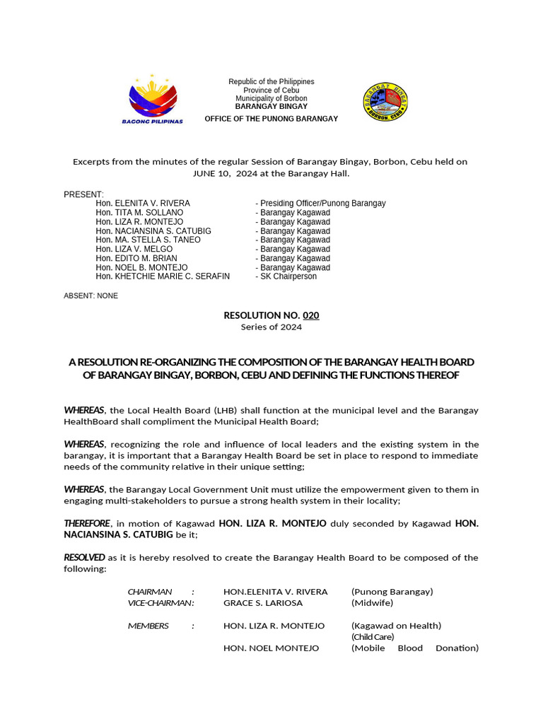 2024 - 021 BHB Resolution Bingay | PDF