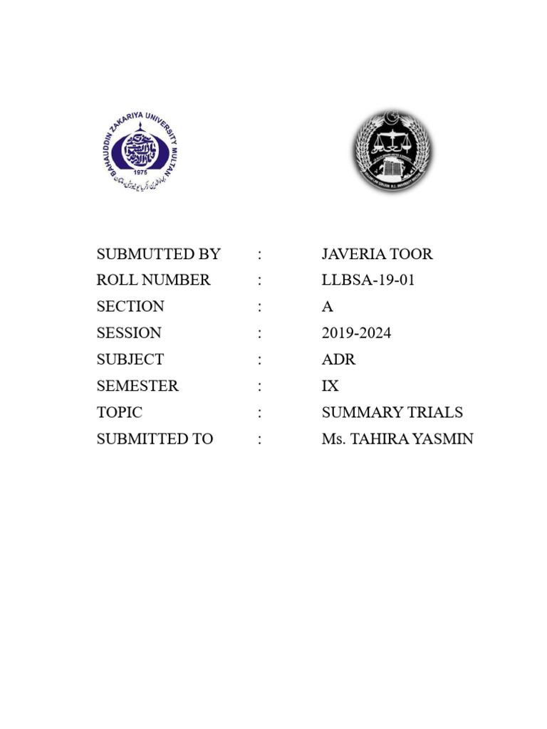 Summary Trials JT | PDF