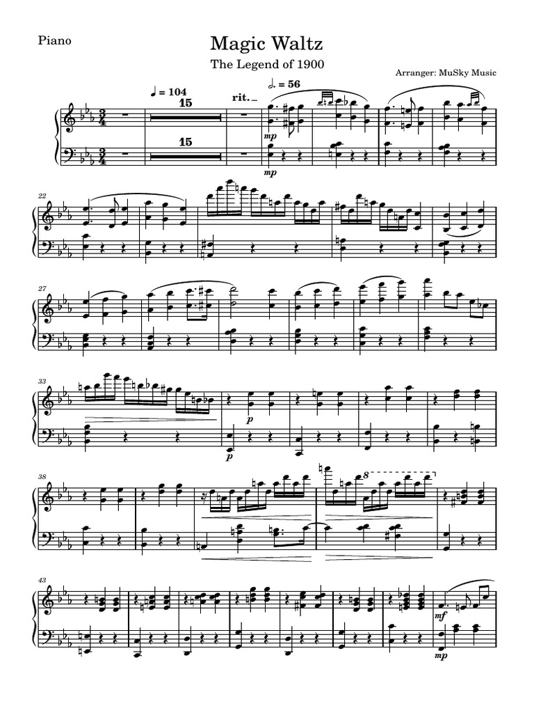 The Legend of 1900 - Magic Waltz-Piano | PDF
