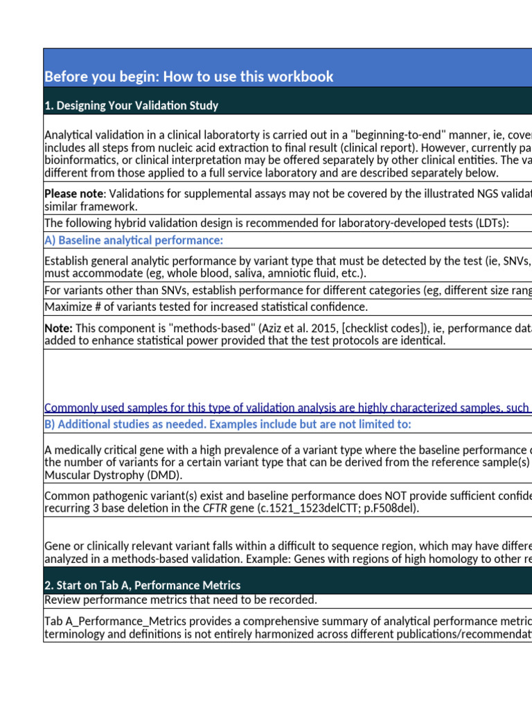 VERSION-3.0 4 Test Validation Worksheet | PDF