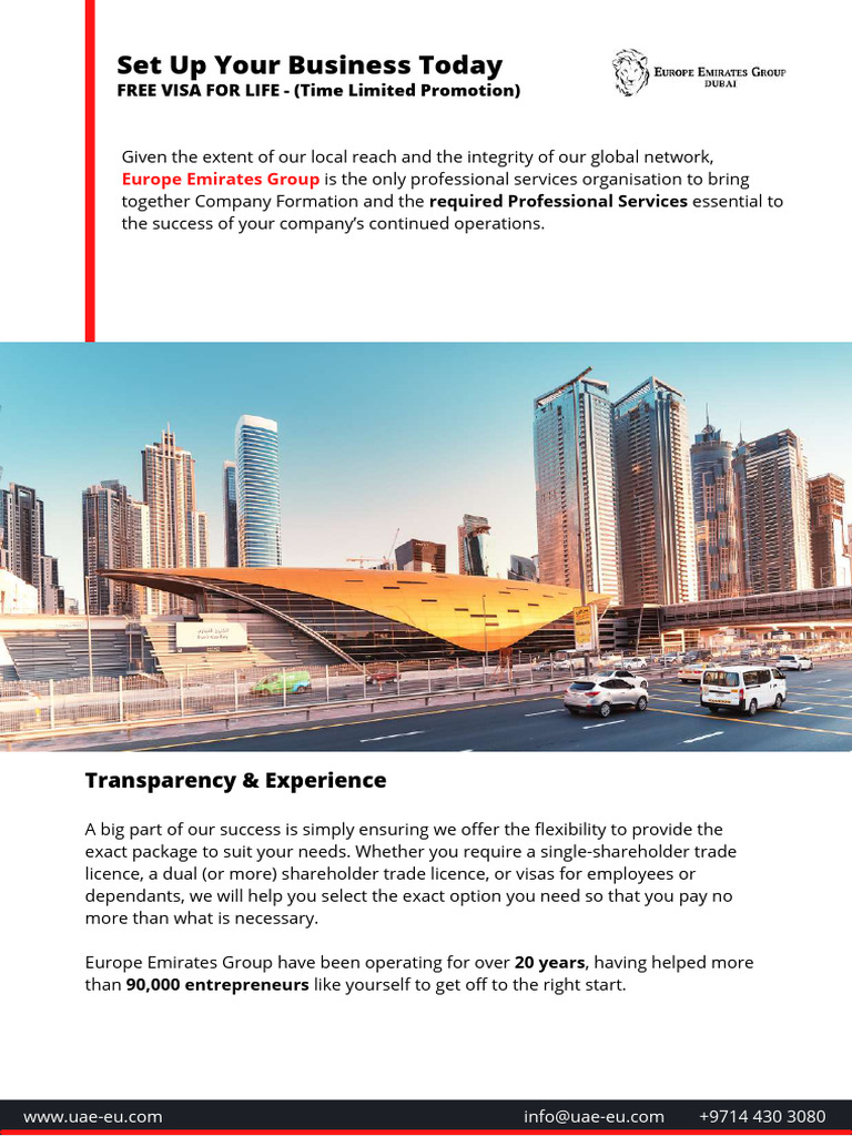 Set Up Your Business Today: Europe Emirates Group | PDF