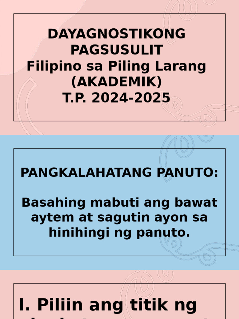 Diagnostic Test - FPL | PDF