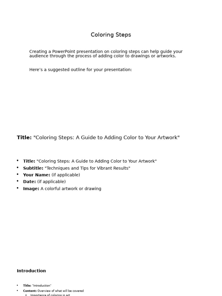 Coloring Steps Part 1 | PDF