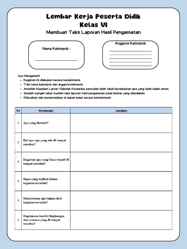 LKPD Teks Laporan Hasil Pengamatan | PDF