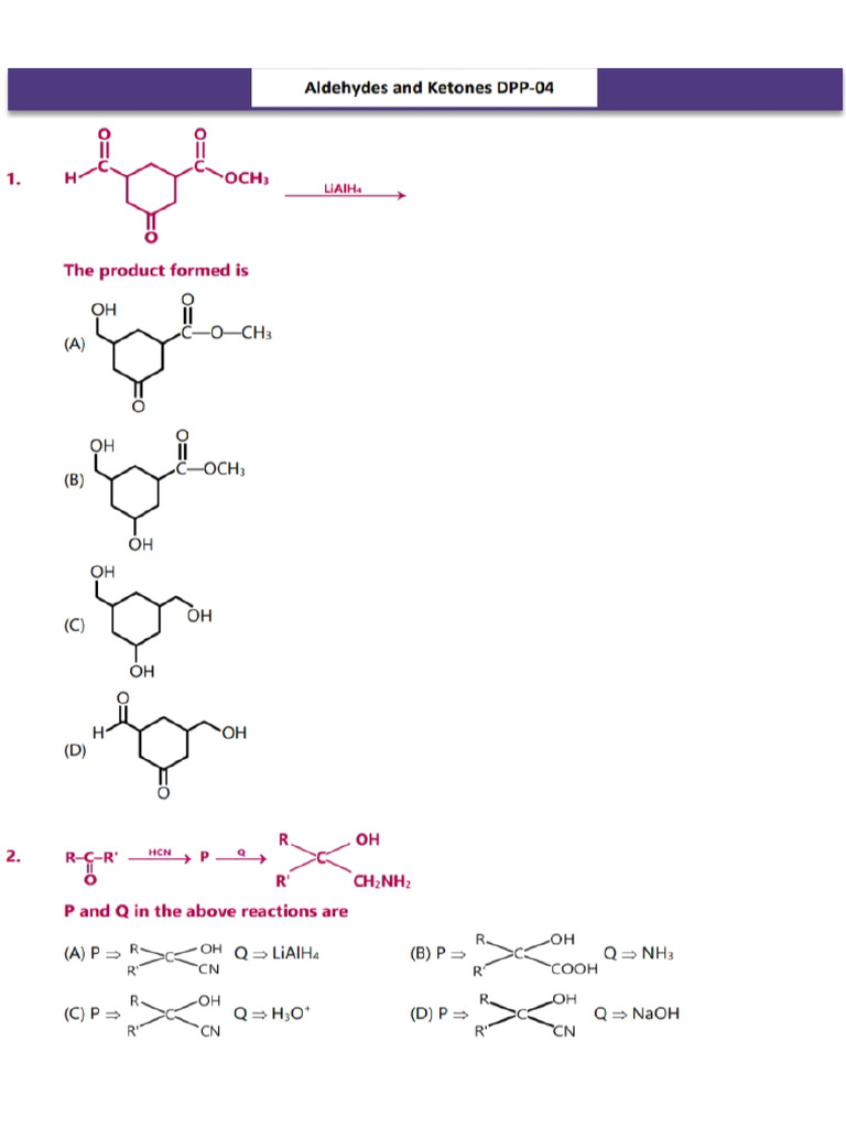 JEE Aldehydes | PDF