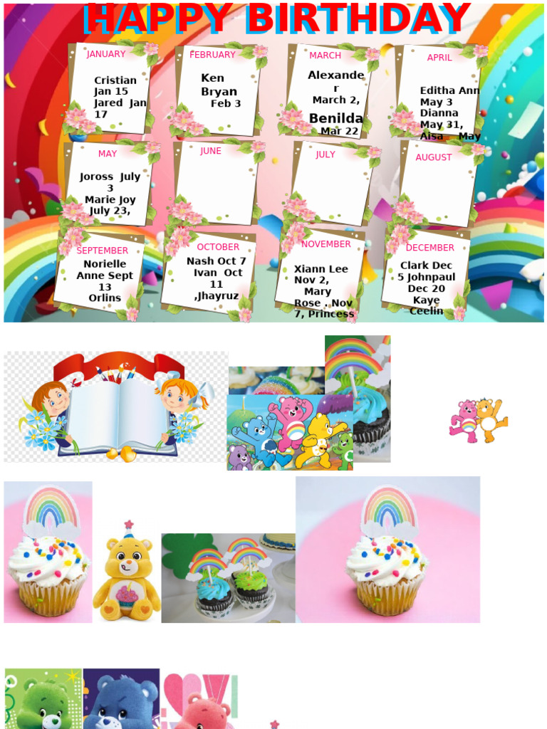 Colorful Birthday Chart | PDF
