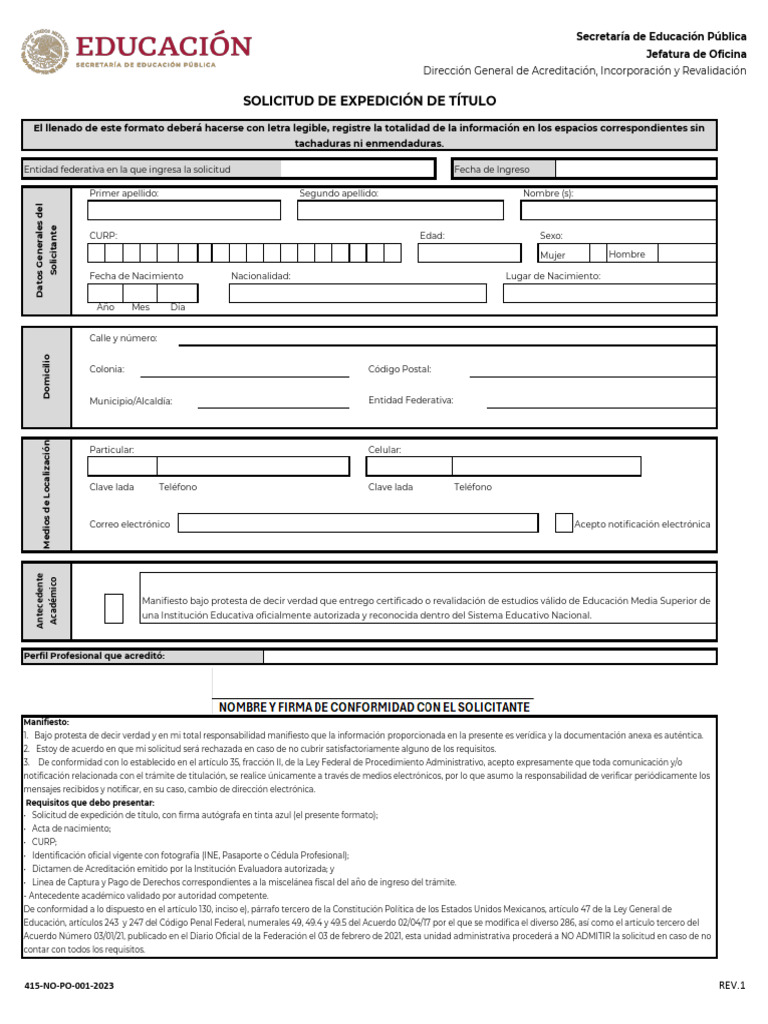 Solictud Exp Titulo | PDF
